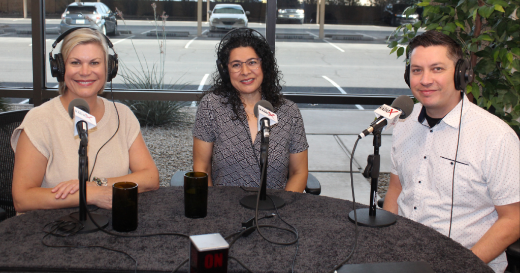 Melinda Gulick and Angela Rabago-Mussi with First Things First E32 - Business RadioX